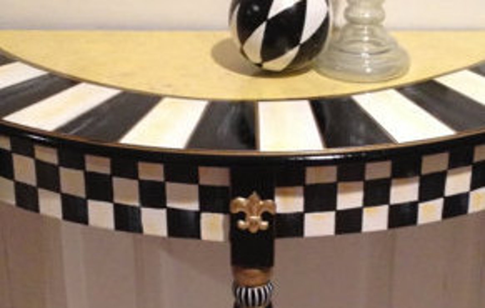 Whimsical Painted Furniture, Half Moon Table // Crescent Table ...