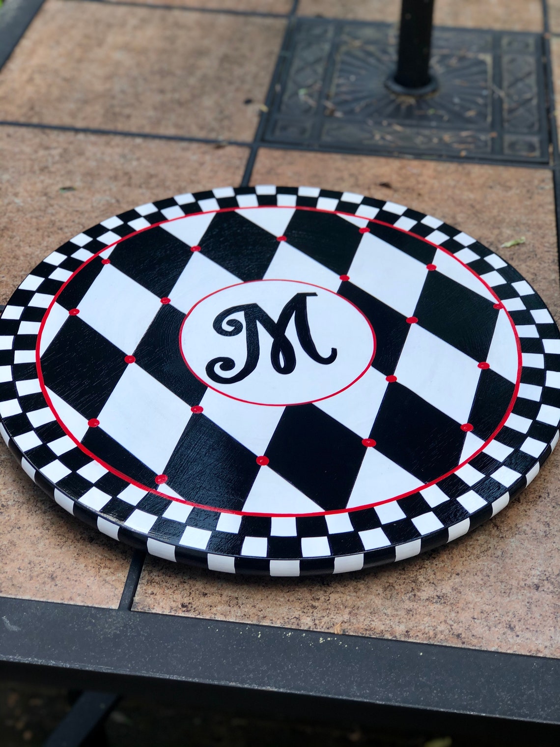 Painted Lazy Susan // Whimsical Painted Turntable // - Etsy