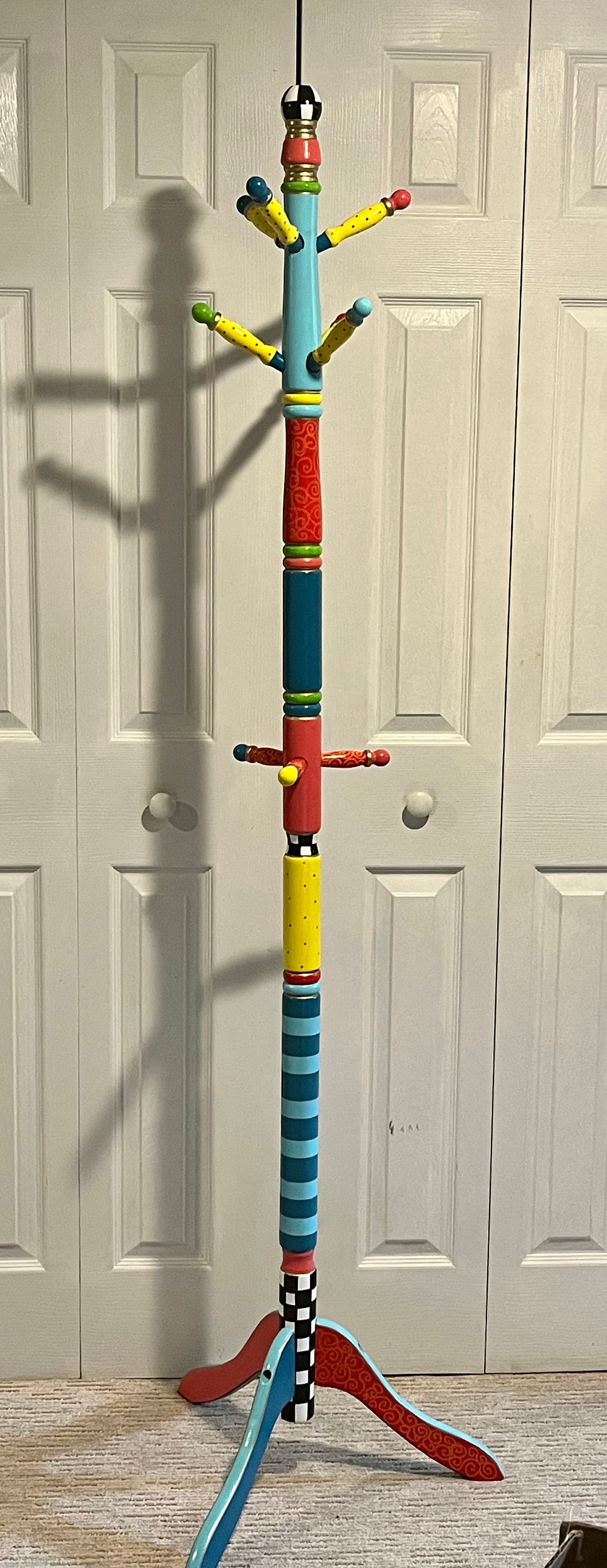 Hand-painted Wood Coat Rack, Whimsical Clothes Tree, Custom Colors - Etsy