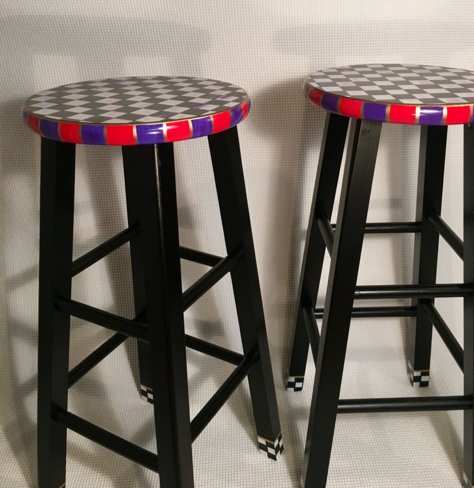 Whimsical Painted Furniture, 24 Inch Painted Bar Stool, 24" Hand ...