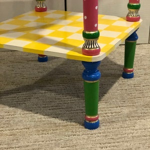 Whimsical Accent Table, Painted Side Table, Floral Painted Table ...