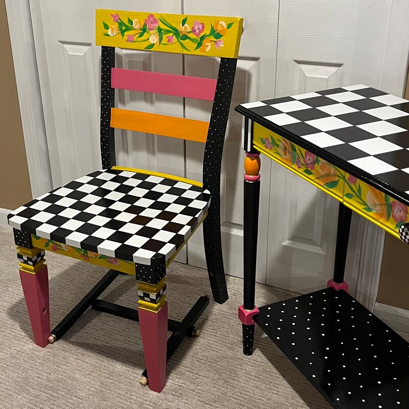 Whimsical Painted Chair - Etsy