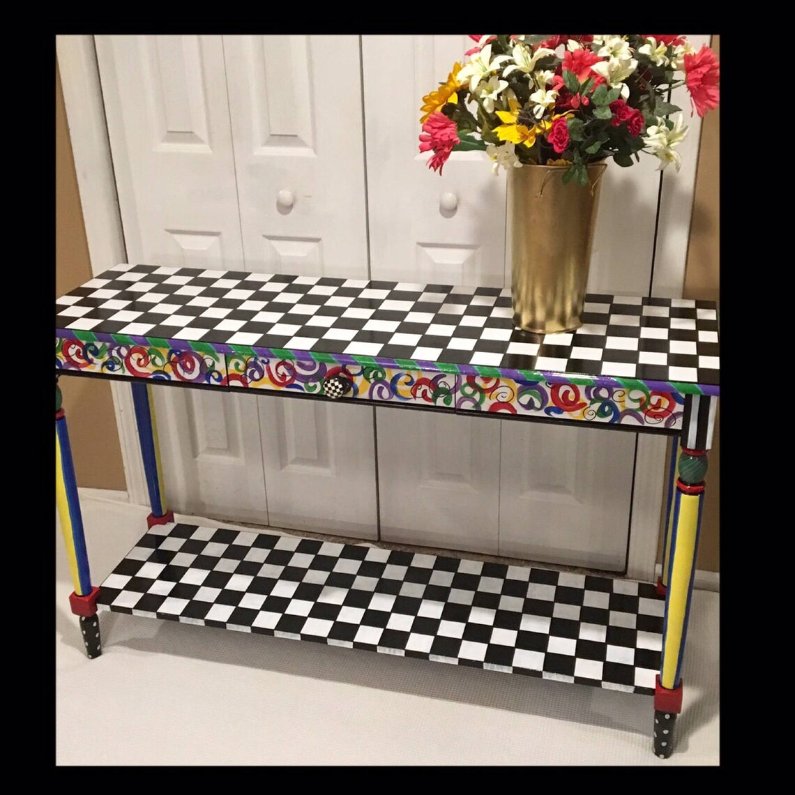 Whimsical Painted Table Whimsical Painted Furniture Hand - Etsy