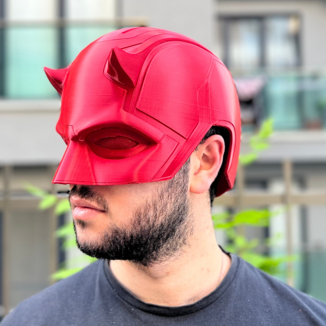 3D Printed Daredevil Cowl Helmet, 3D Printed Vengeance Helmet, DIY Raw ...