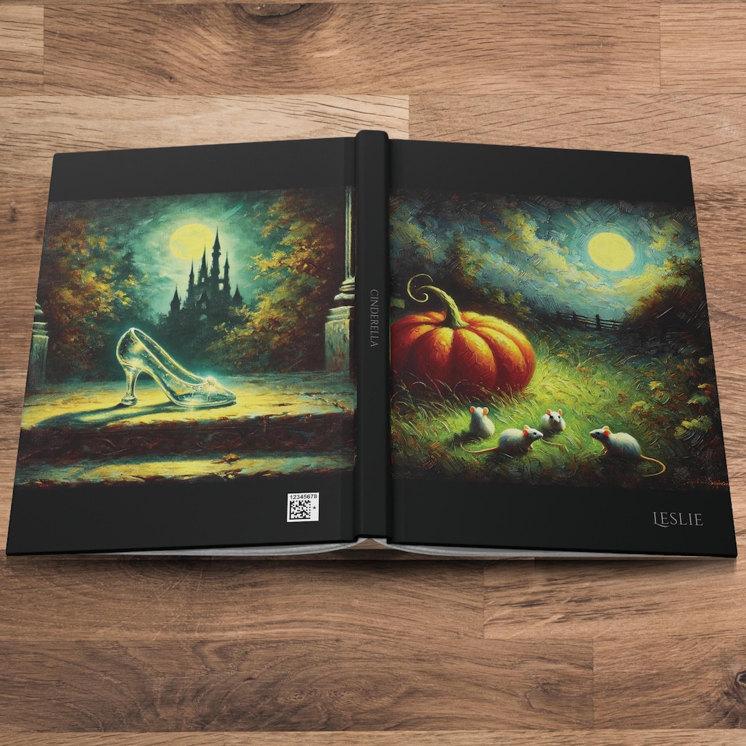 Personalized CINDERELLA Journal | Original Oil Paint Style Art | Unique ...