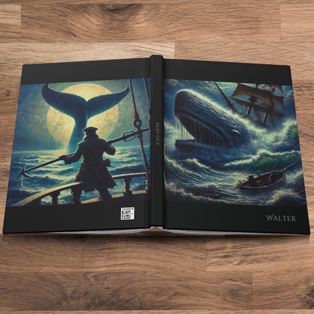 Personalized MOBY-DICK Journal | Original Oil Paint Style Art | Unique ...
