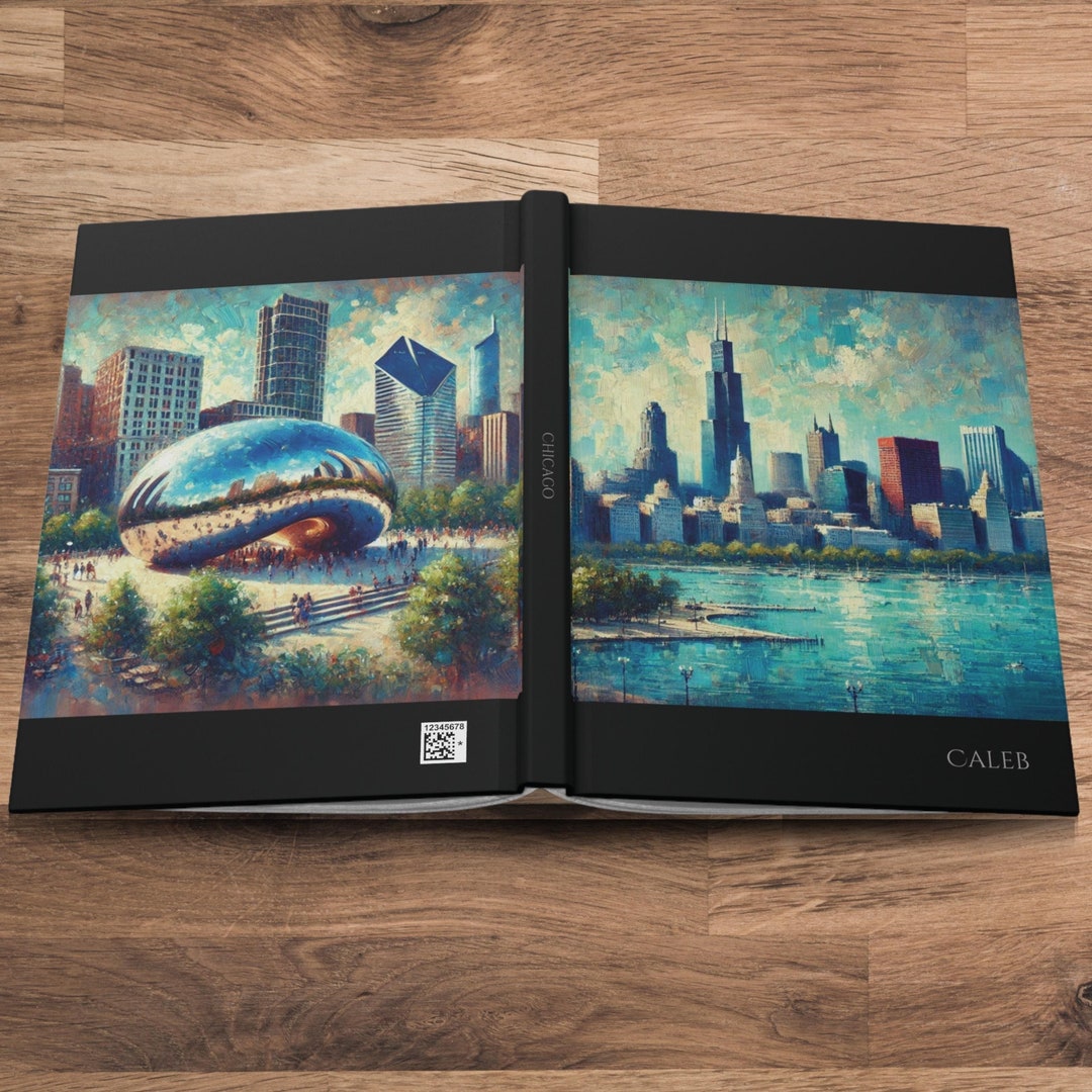 Personalized CHICAGO Journal | Original Oil Paint Style Art | Unique ...