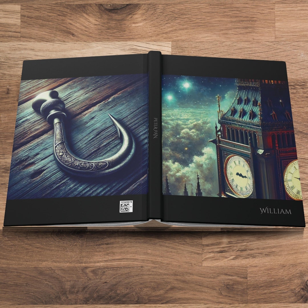 PETER PAN Personalized Journal Gift, Captain Hook Neverland Art, Custom ...