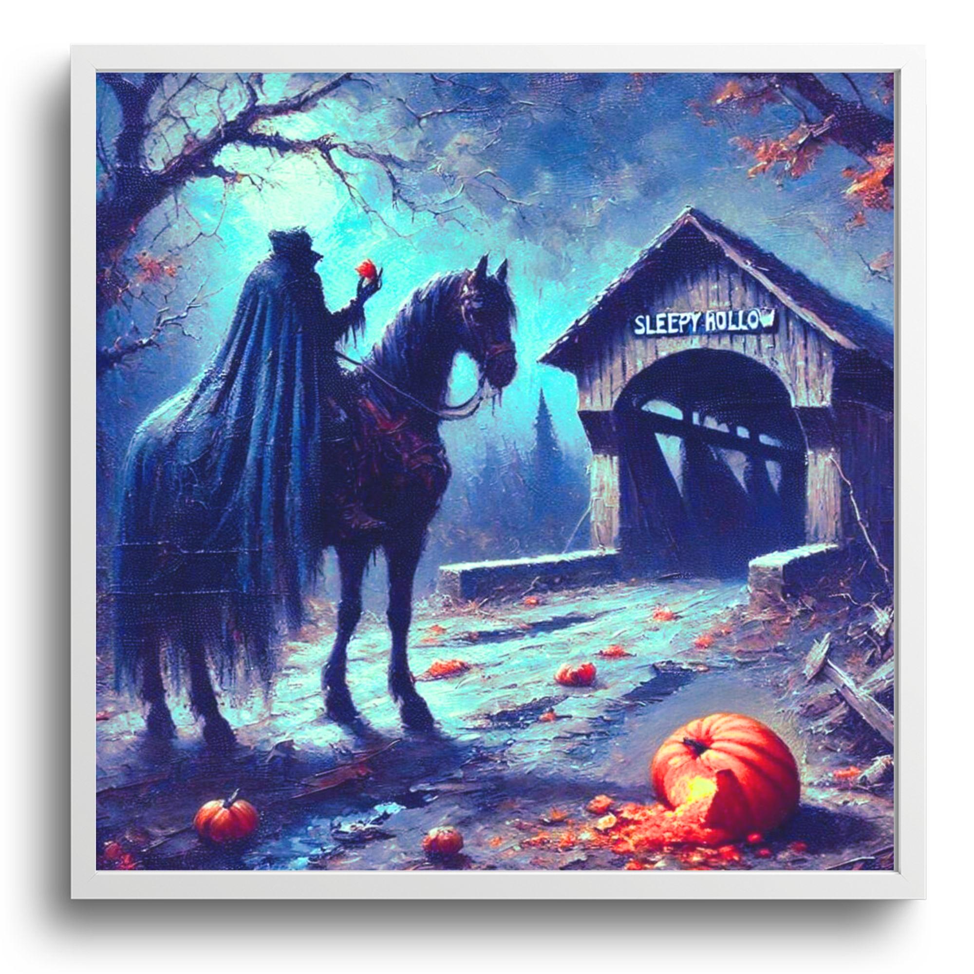 HEADLESS HORSEMAN Original Oil Paint Style Art Matte Square Print ...