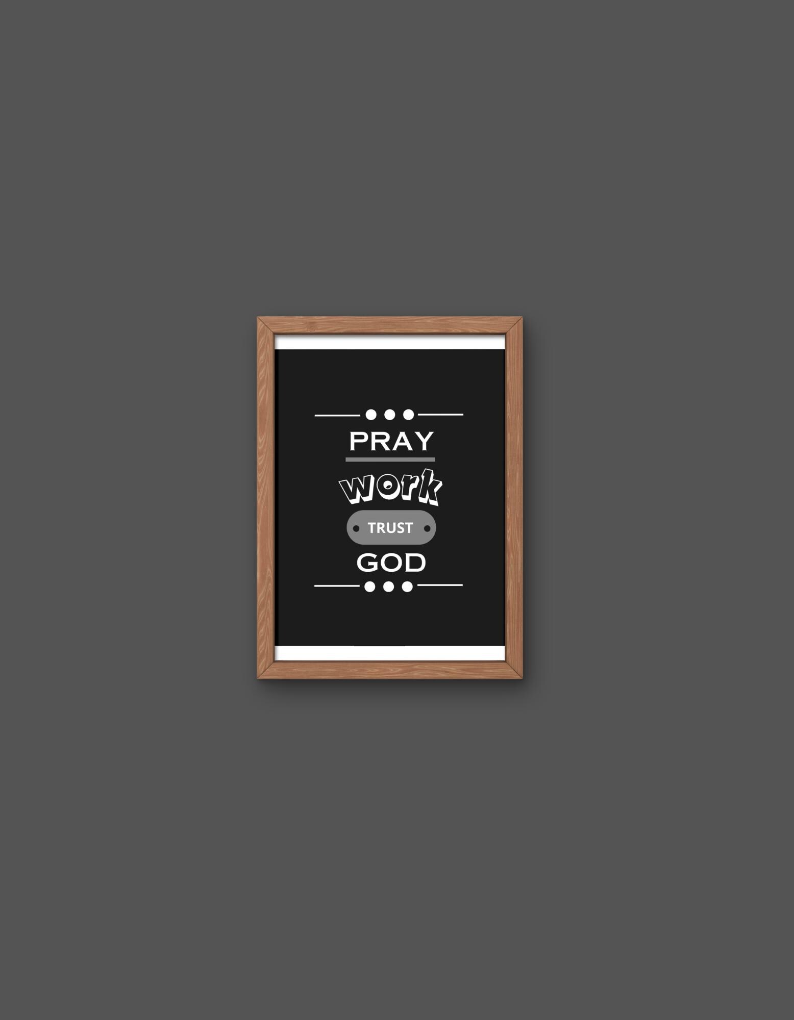 Digital Download pray Work Trust God Printable Wall Art Motivational ...
