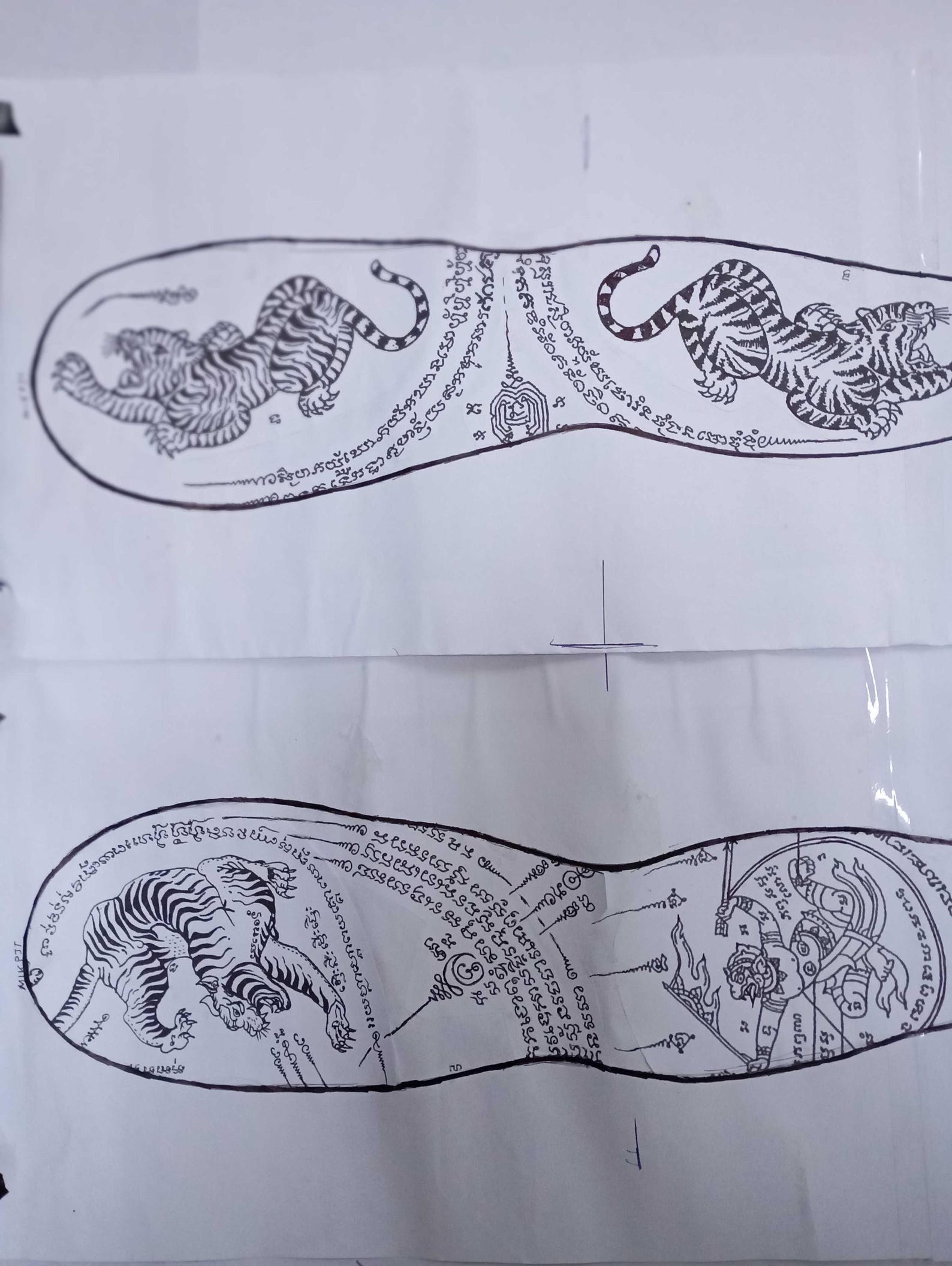 Original Sak Yant Tiger Tattoo – Full Arm Sleeve Stencil Art - Etsy