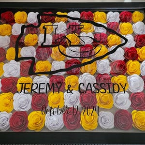 Kansas City Chiefs Rolled Flower Shadow Box - Etsy
