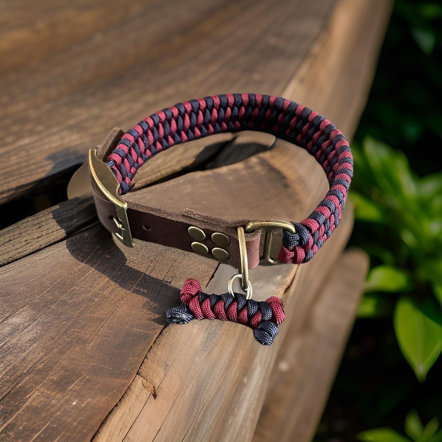 Paracord Collar With Adjustable Leather Strap - Etsy