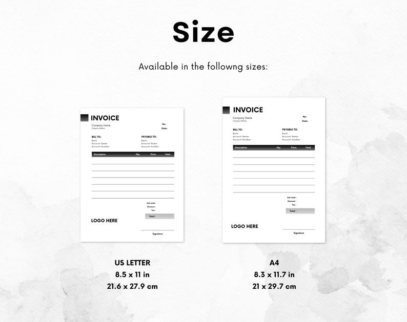 Invoice Template Editable Invoice Business Invoice Simple Invoice ...