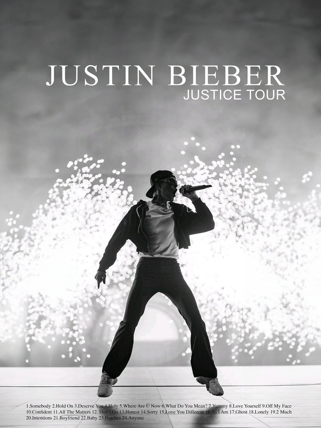 Justin Bieber justice Tour Poster Exclusive Artwork, High-quality Print ...