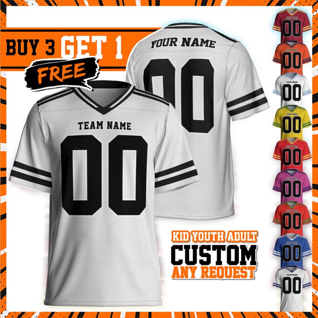 Custom Football Jersey, Personalized Design, Youth, Men, Women Sizes ...