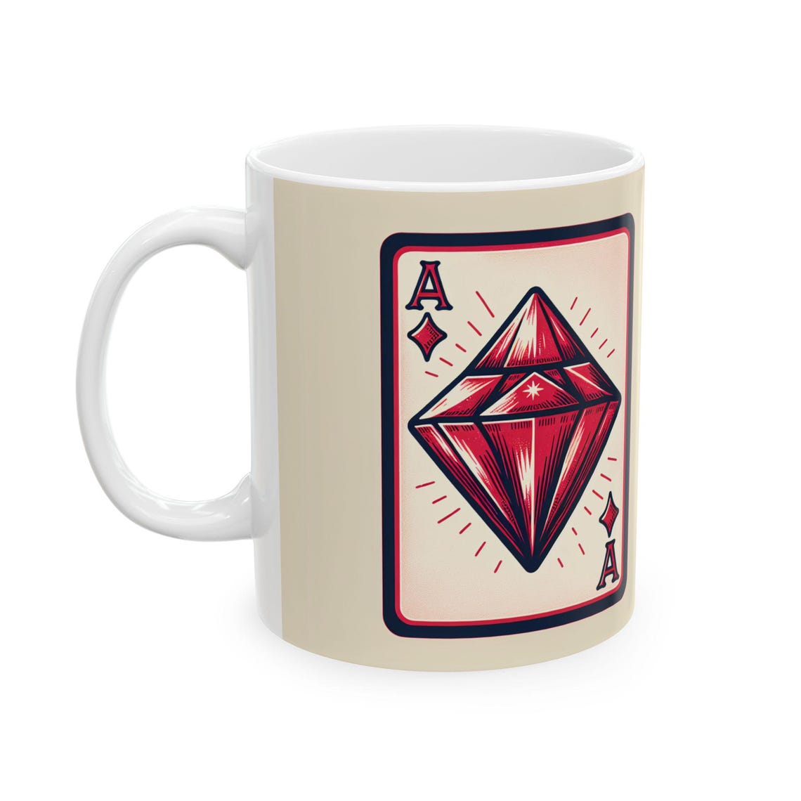 Ace of Diamond Mug, Poker Playing Card Coffee Cup, Magic Game Theme ...
