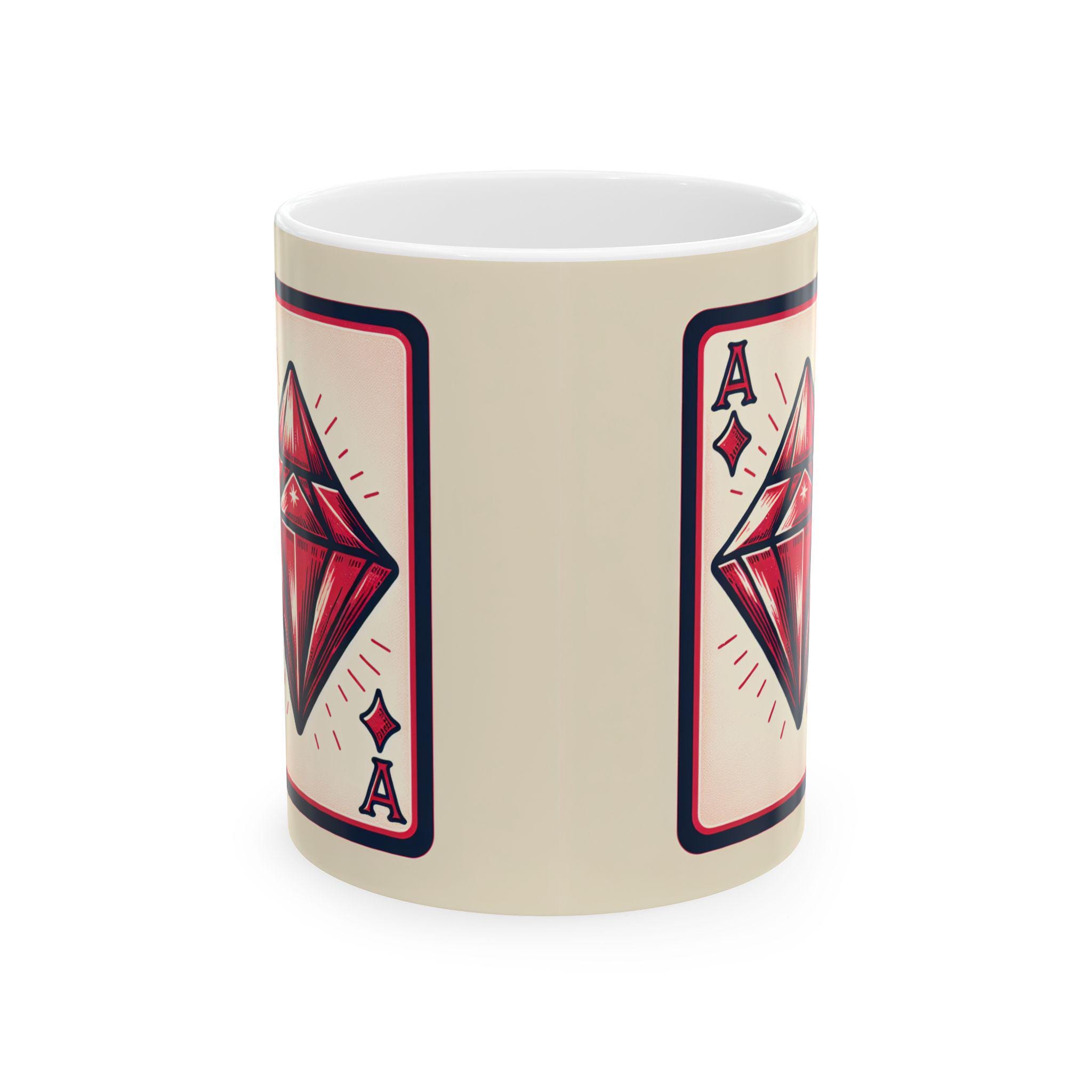 Ace of Diamond Mug, Poker Playing Card Coffee Cup, Magic Game Theme ...