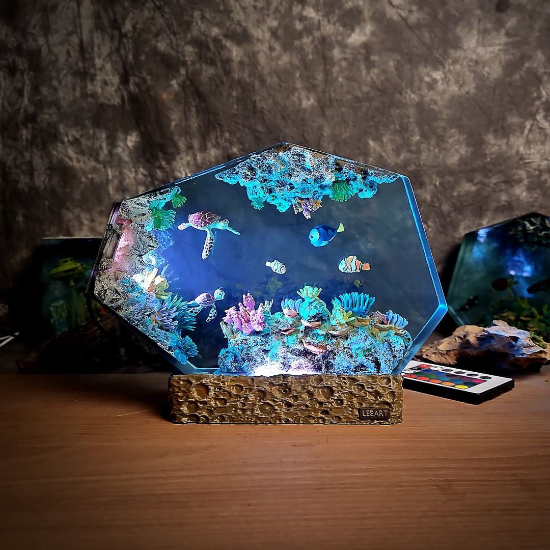 OCEAN Nemo Lamp, Epoxy Resin Ocean Lamp, Ocean World Night Light ...