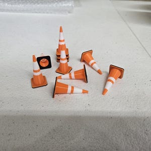 Mini Traffic Safety Cones (12 Pack) 1/16th Scale - Etsy
