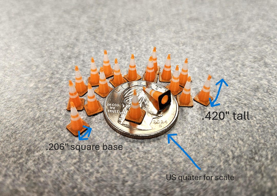 1/64 Scale Highway Traffic Safety Cones true 1/64 Scale Highway Traffic ...