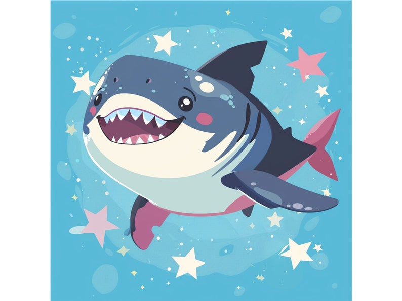 Watercolor Cute Shark Clipart, Shark PNG, Watercolor Sharks - Etsy