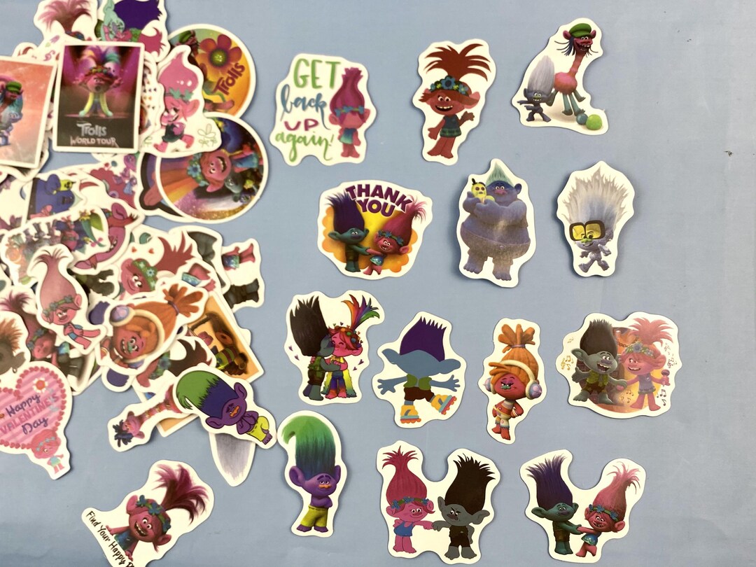 60pcs Trolls Stickers/trolls Sticker Pack/poppy Stickers/branch ...