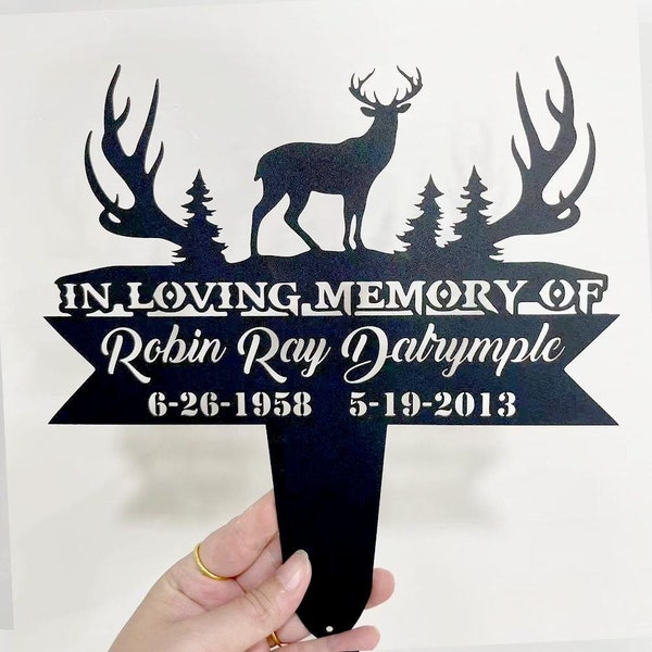 Metal Deer Grave Marker for Cemetery - Etsy