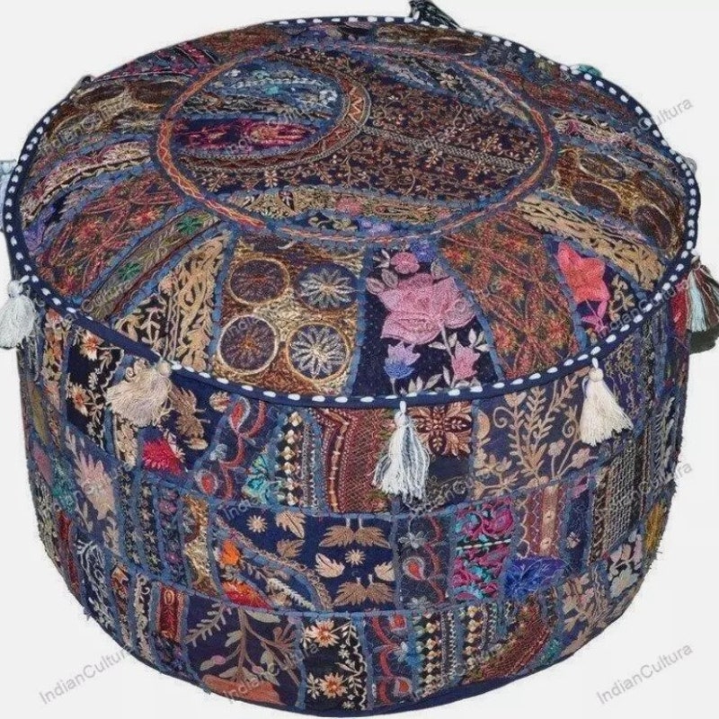 Blue Pouf - Etsy