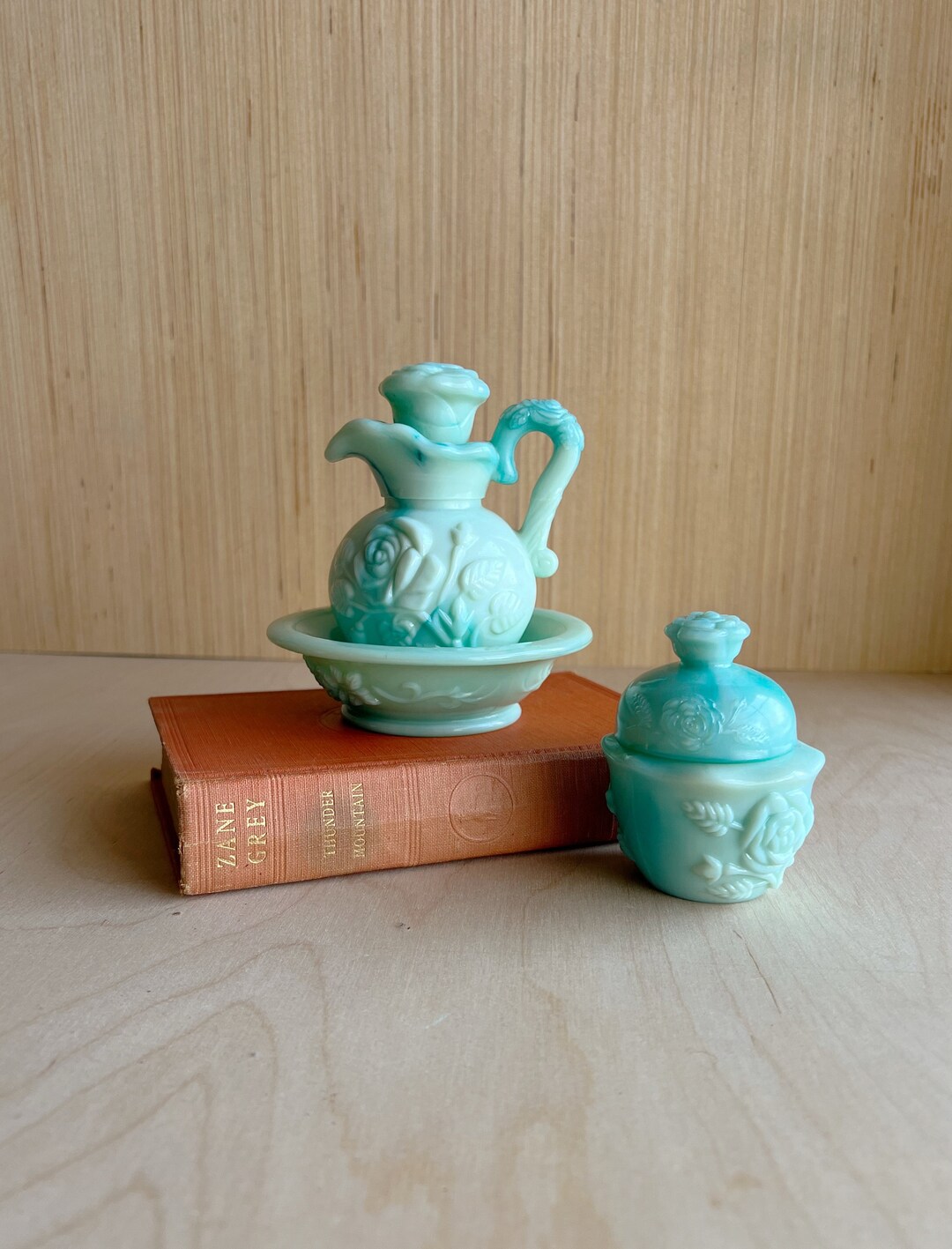 FREE SHIPPING ~ Vintage Avon Turquoise Field Flowers 3 Piece Bath Set ...