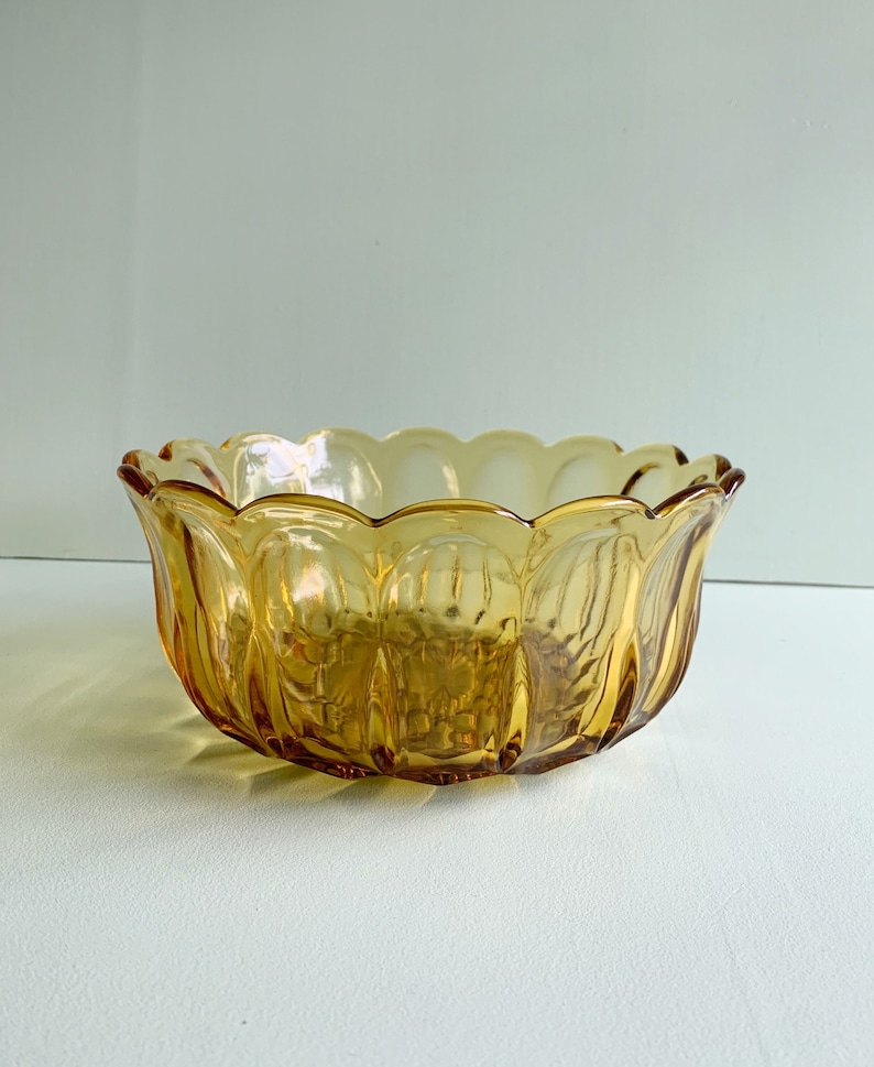 FREE SHIPPING Vintage Amber Glass Anchor Hocking Bowl - Etsy