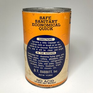 Vintage Can of Babbitt’s Cleanser, Vintage Cleaning Product, Kitchen ...