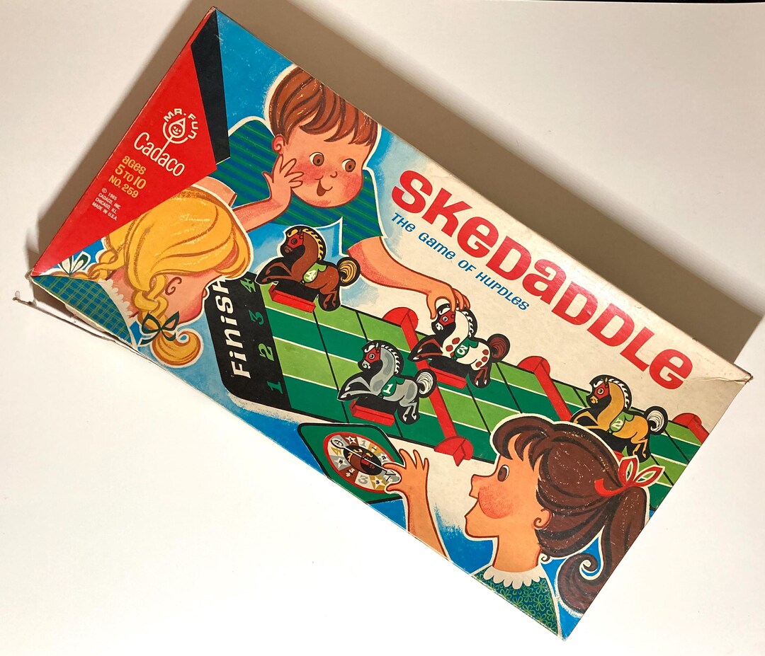 Vintage Skedaddle Board Game: 1965 Horse Racing Game by Cadaco - Etsy