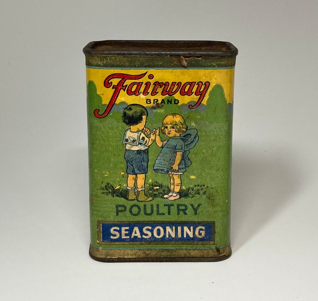 Vintage Spice Tin, Fairway Poultry Seasoning Tin, Little Girl and ...