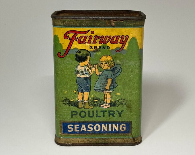Vintage Spice Tin, Fairway Poultry Seasoning Tin, Little Girl and ...