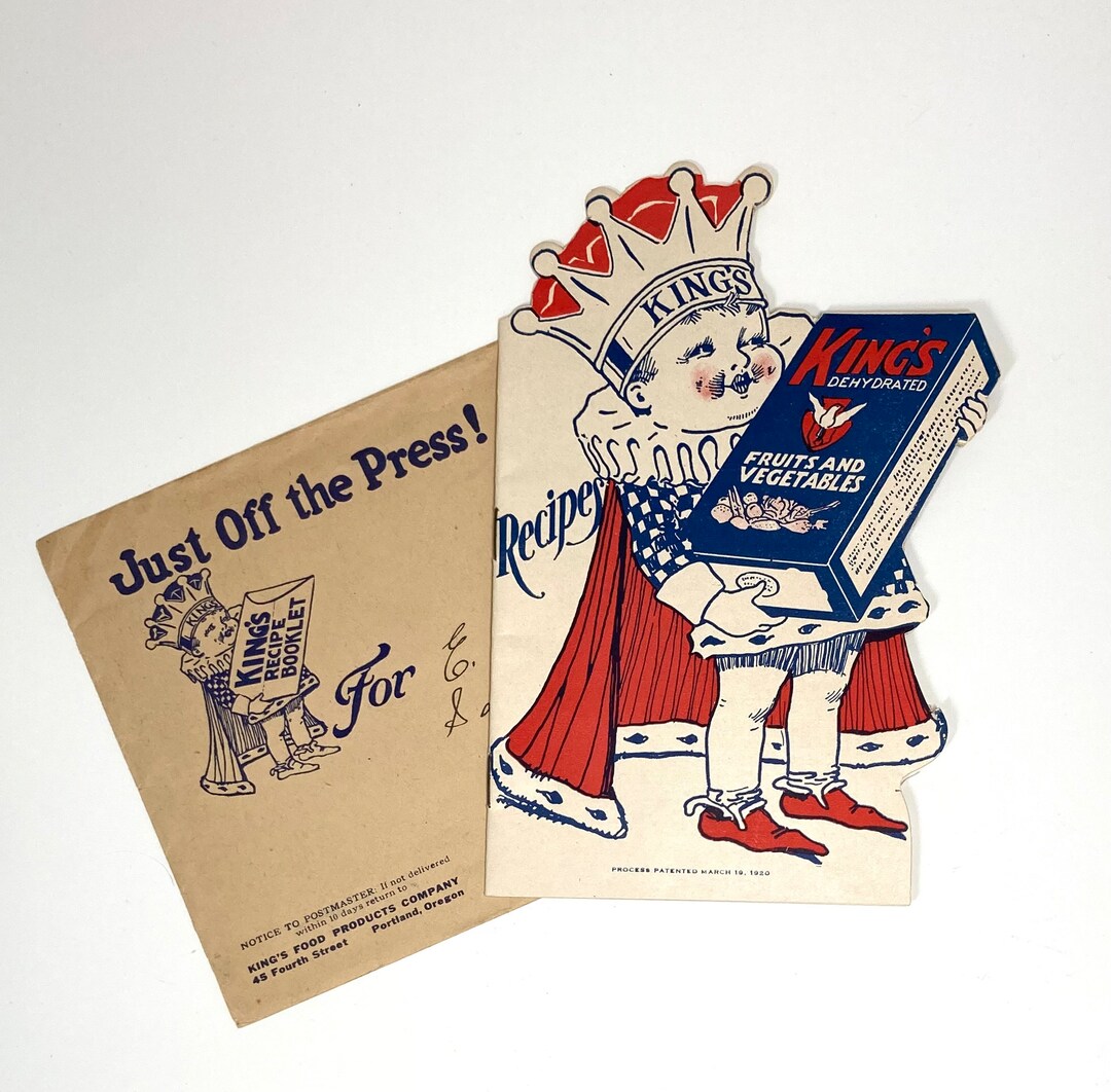 Vintage Cookbooklet, Kings Cookbook, Figural Cookbook - Etsy