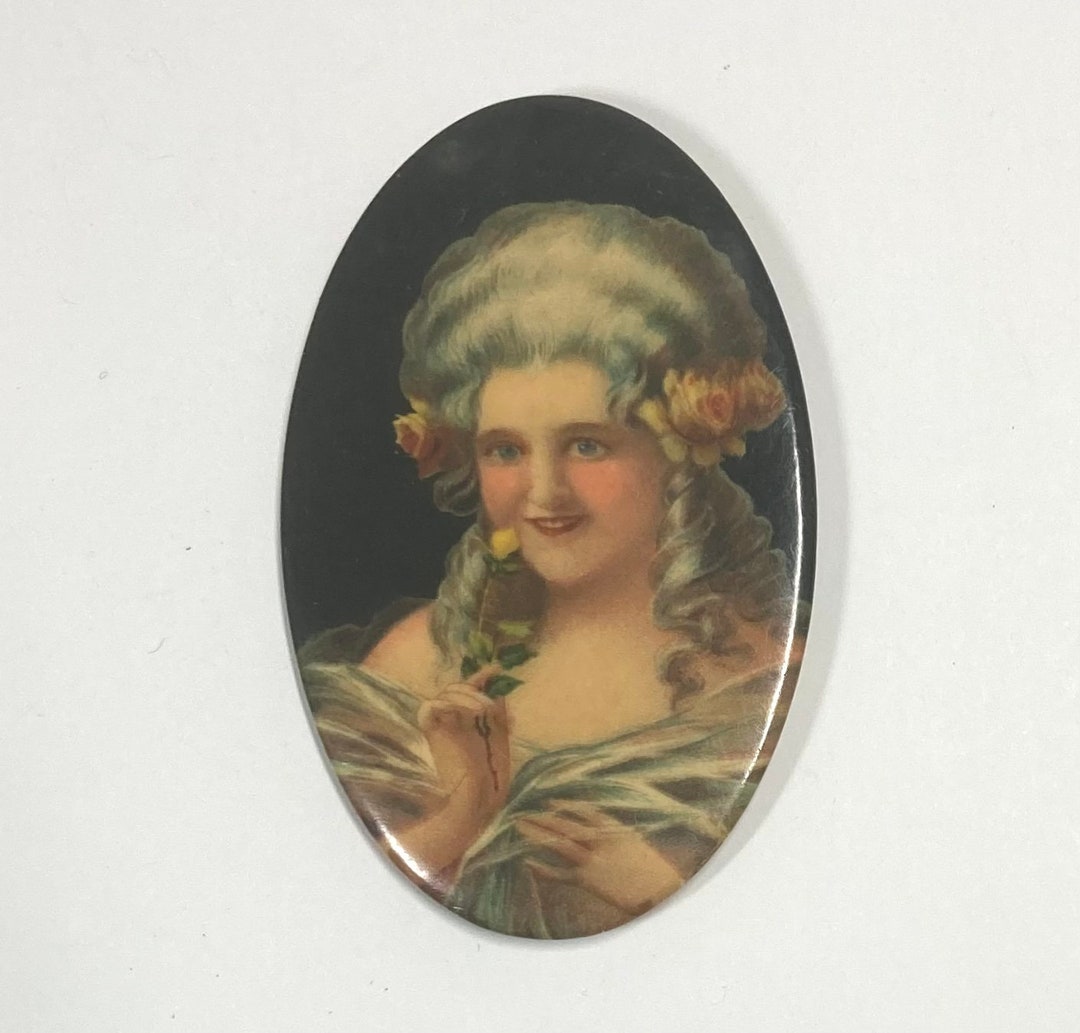 Vintage Celluloid Pocket Mirror With Victorian Woman - Etsy
