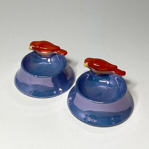Two Vintage Noritake Orange Bird Salt Cellars in Blue Luster - Etsy