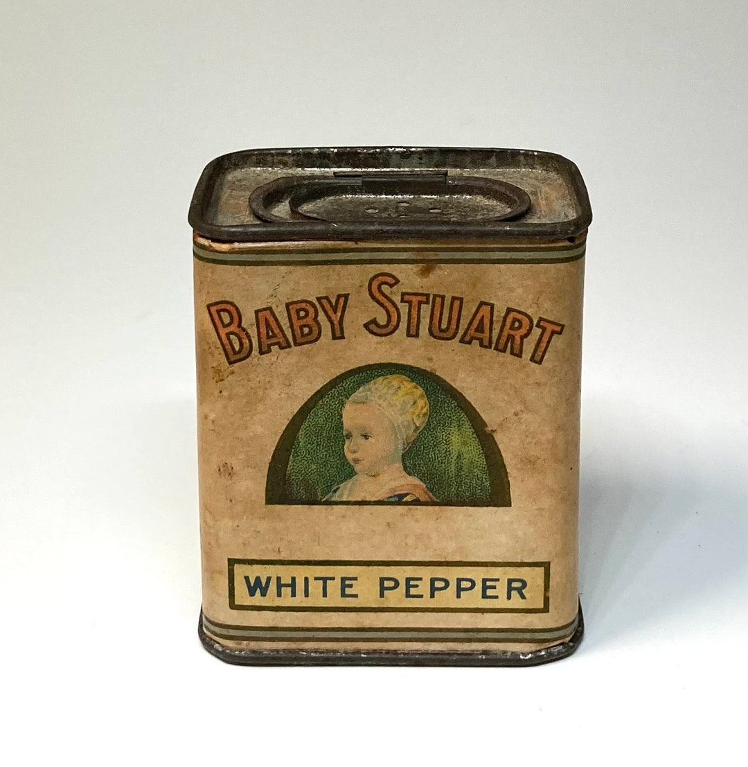 Vintage Baby Stuart Spice Tin, Baby Stuart White Pepper Tin, Vintage ...