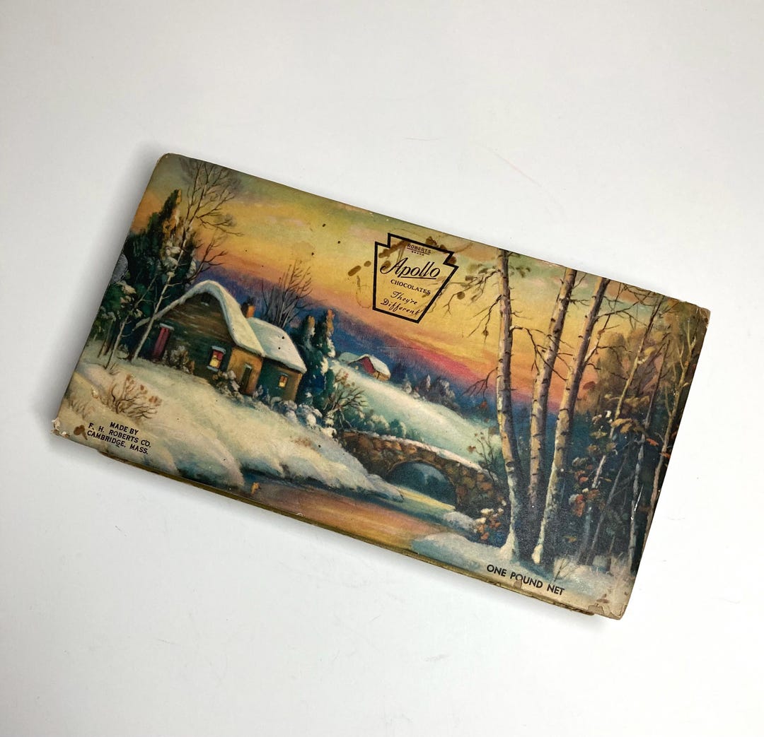Vintage Chocolates Box With a Winter Scene on the Lid, Apollo ...