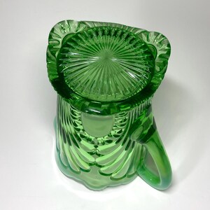 Vintage Green Opalescent Pitcher and Six Glasses or Tumblers, Jefferson ...