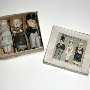 Vintage Bisque Porcelain Wedding Penny Dolls in Original Box, Bisque ...