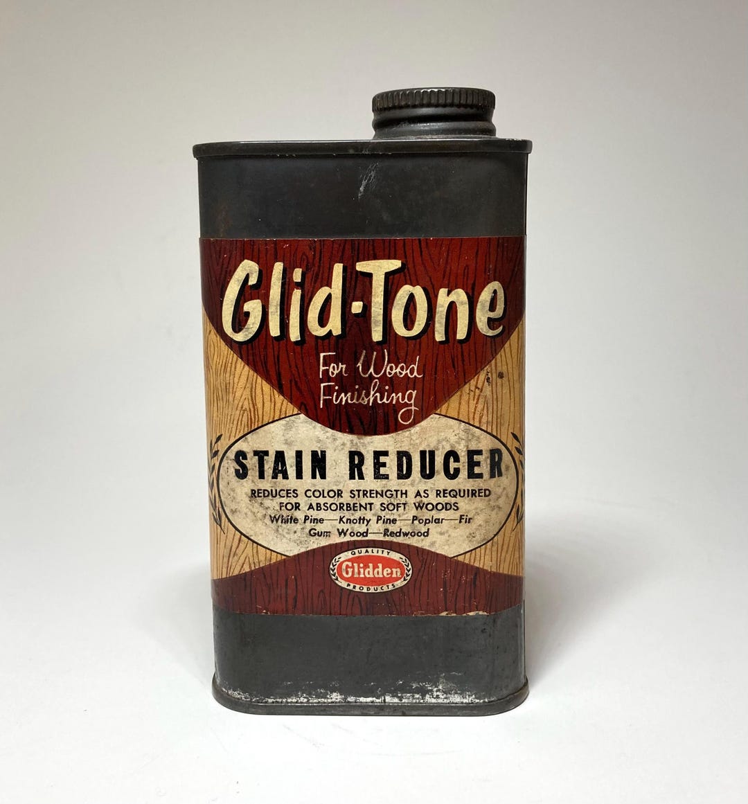 Vintage Glid-tone Tin Stain Reducer by Glidden, Woodworking Tin - Etsy