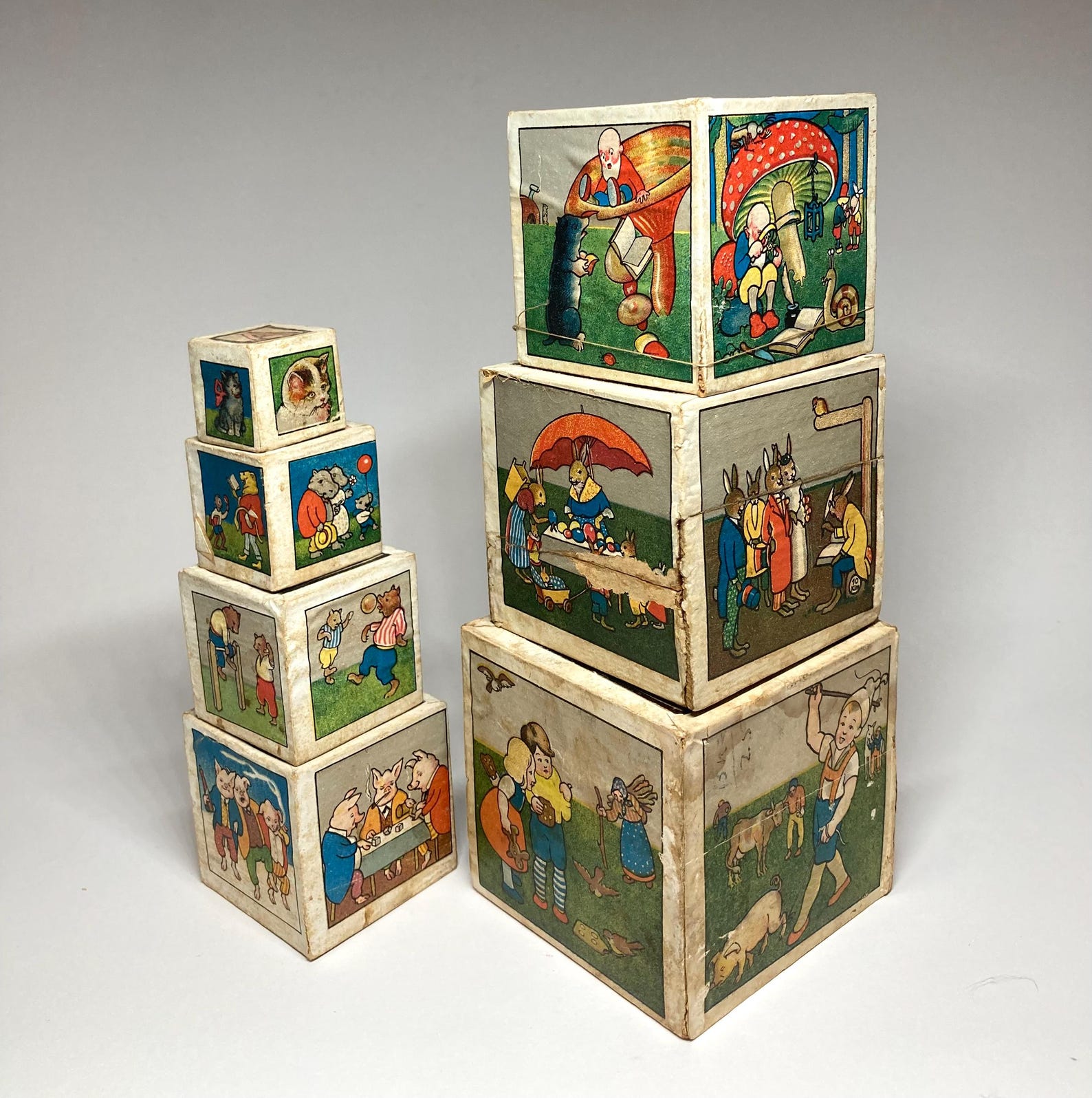 Vintage Set of Stacking Blocks Marked Germany, Alphabet Blocks With ...