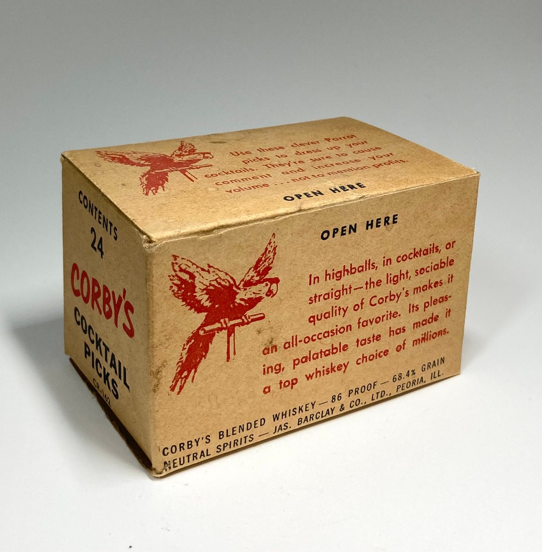 Vintage Cocktail Picks, Corbys Cocktail Picks, Plastic Parrot Picks ...