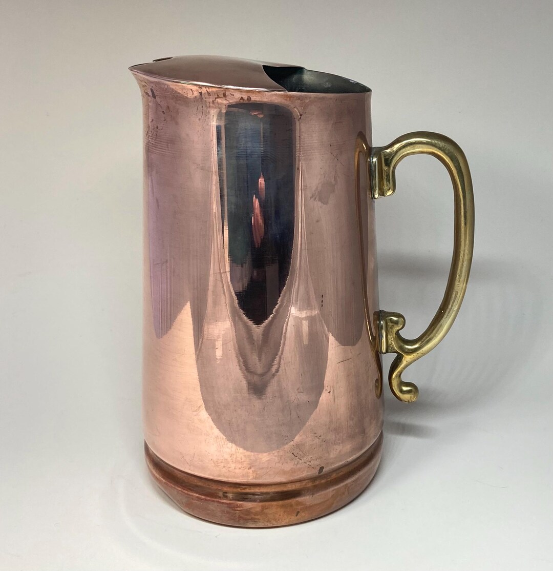 Vintage Copper Pitcher With Brass Handle Marked ODI Made in Korea - Etsy