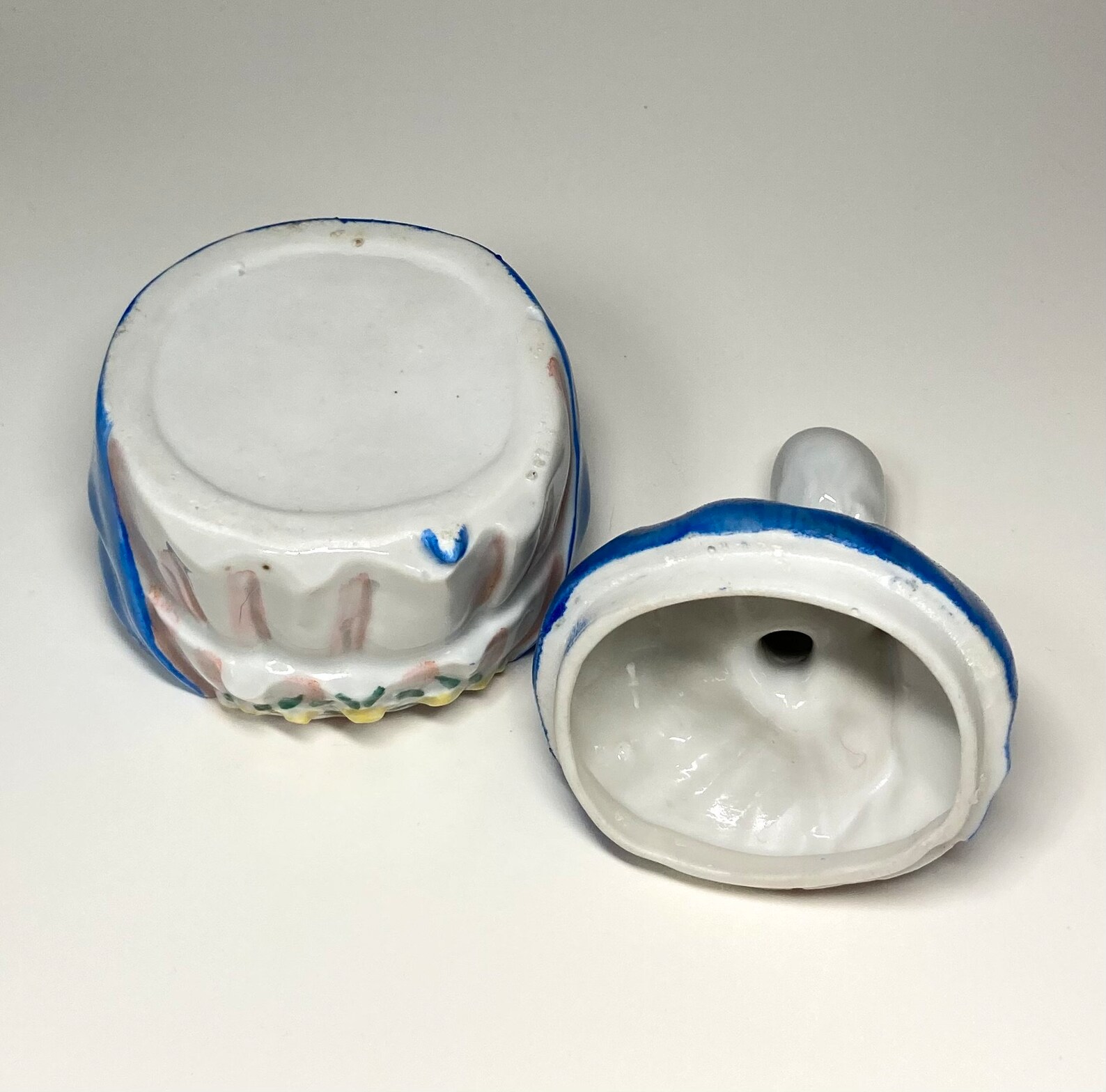 Vintage Figural Powder Jar, Girl in Blue Dress Powder Doll, Vintage ...