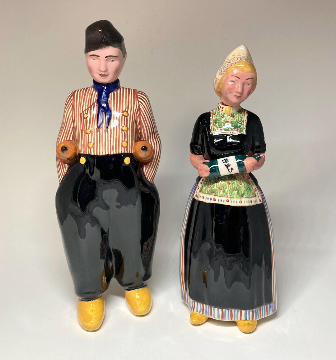 Vintage Dutch Figural Decanters: Zenith Gouda Pottery Pair - Etsy