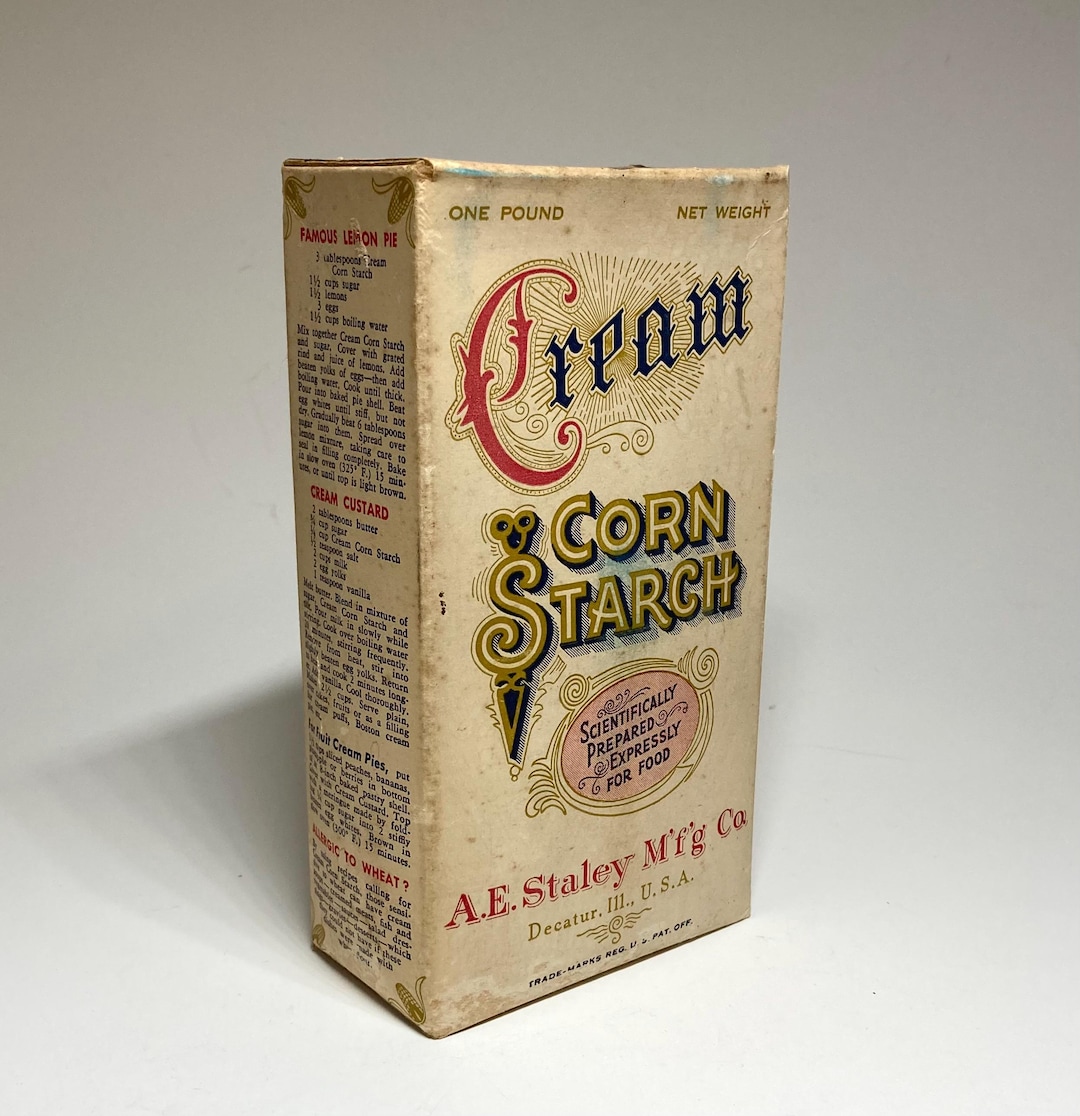 Vintage Cream Corn Starch Box: A.E. Staley Mfg. Co. - Etsy