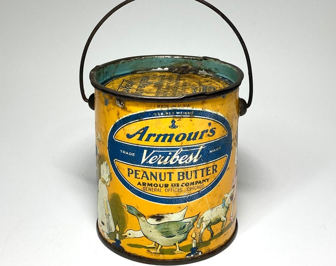 Vintage Armour Veribest Peanut Butter Tin, Vintage Peanut Butter Pale ...